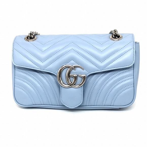 Gucci | Bags | Gucci Gg Marmont Chain Shoulder Bag Blue | Poshmark